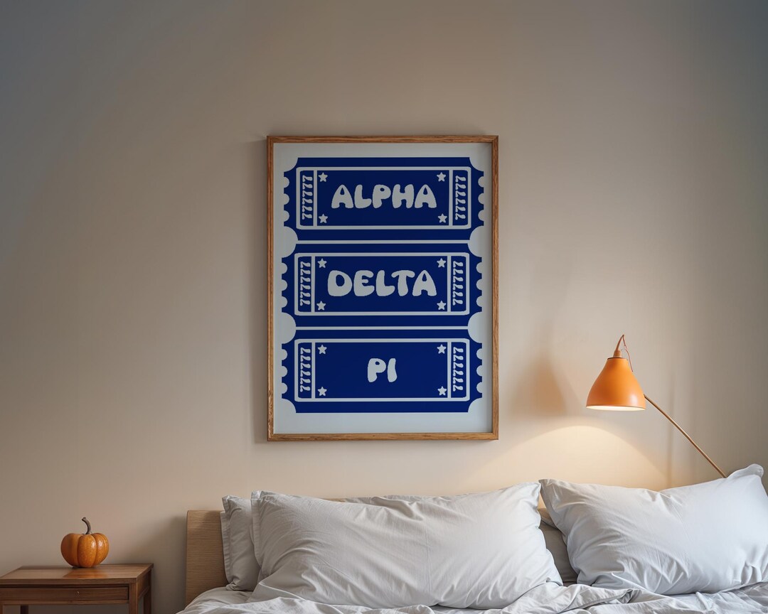 Alpha Delta Pi Wall Art, Sorority Tickets Poster, Greek Life Dorm Room ...