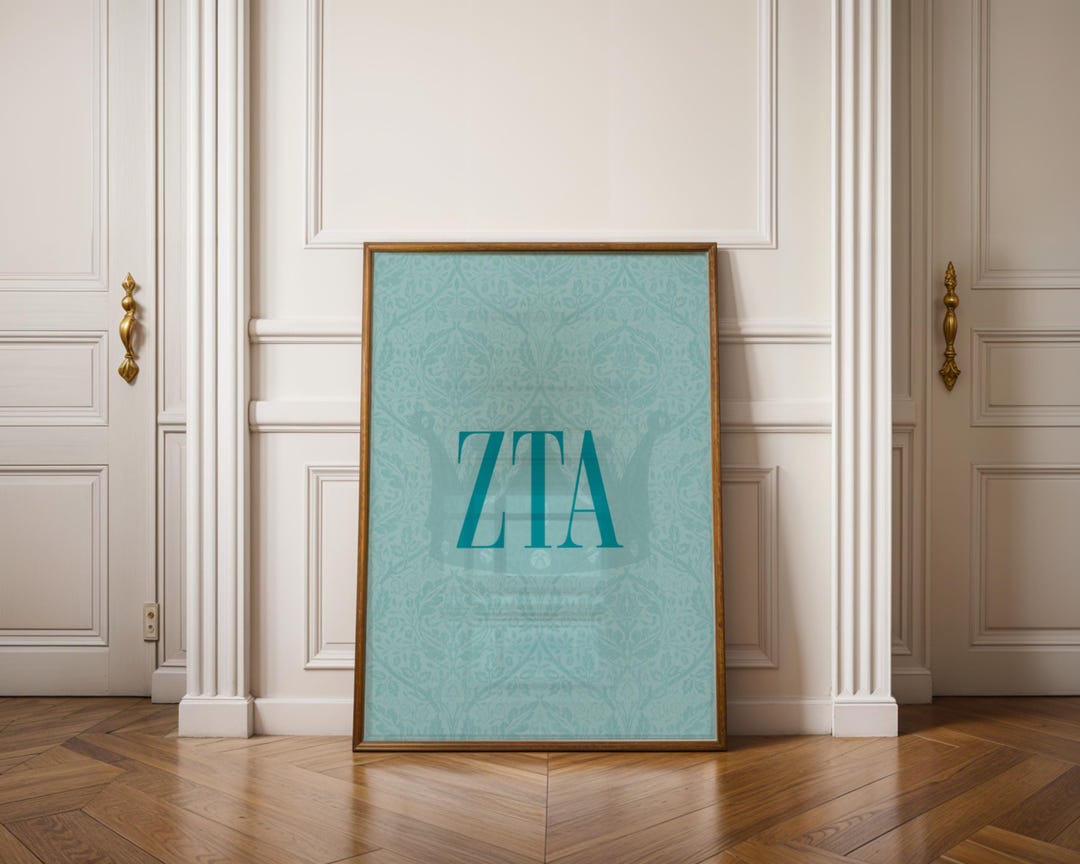 Zeta Tau Alpha Digital Print, Modern Sorority Decor ZTA Letters Poster ...