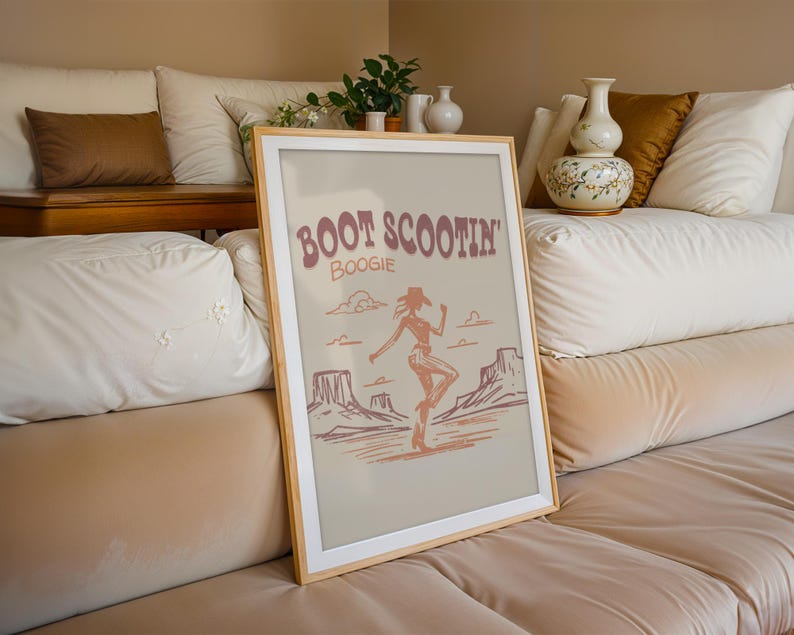 Boot Scootin' Boogie Western Country Dance Art Print Instant Digital ...