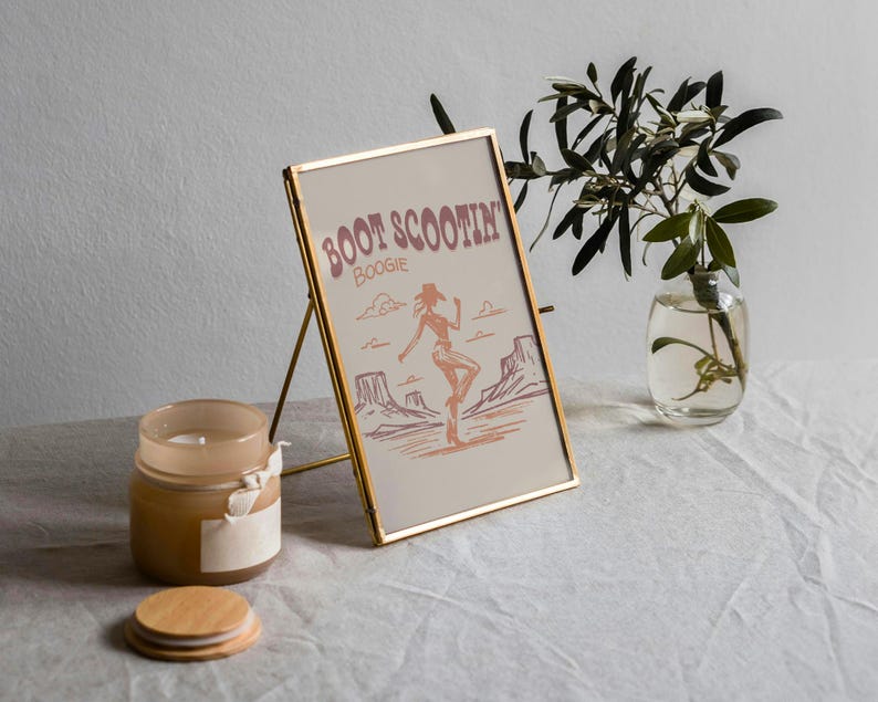 Boot Scootin' Boogie Western Country Dance Art Print Instant Digital ...