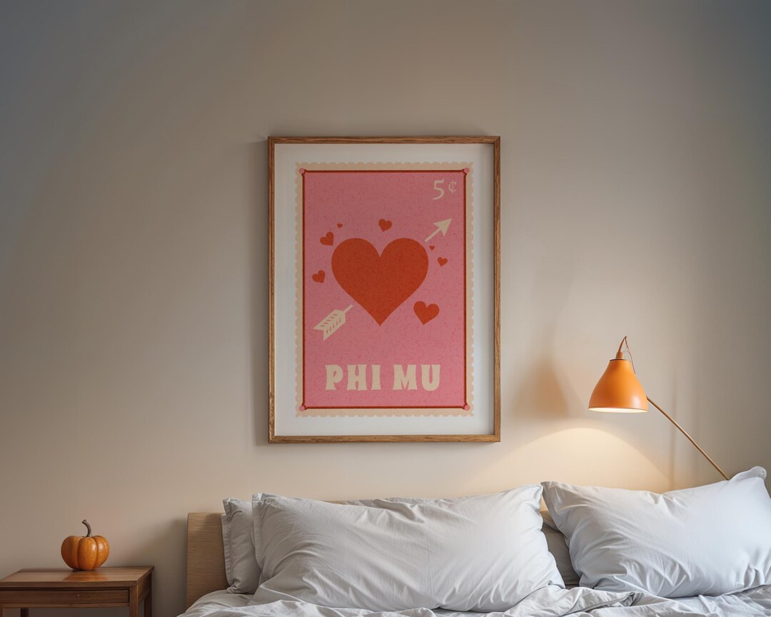 Phi Mu Digital Print, Sorority Wall Art Phi Mu Logo Big Little Gift ...