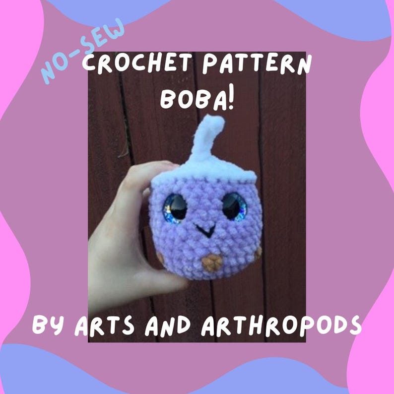 No-sew Boba Crochet Pattern! Amigurumi, Crochet, Boba, Purple, Plushie ...