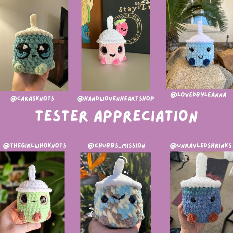 No-sew Boba Crochet Pattern! Amigurumi, Crochet, Boba, Purple, Plushie ...