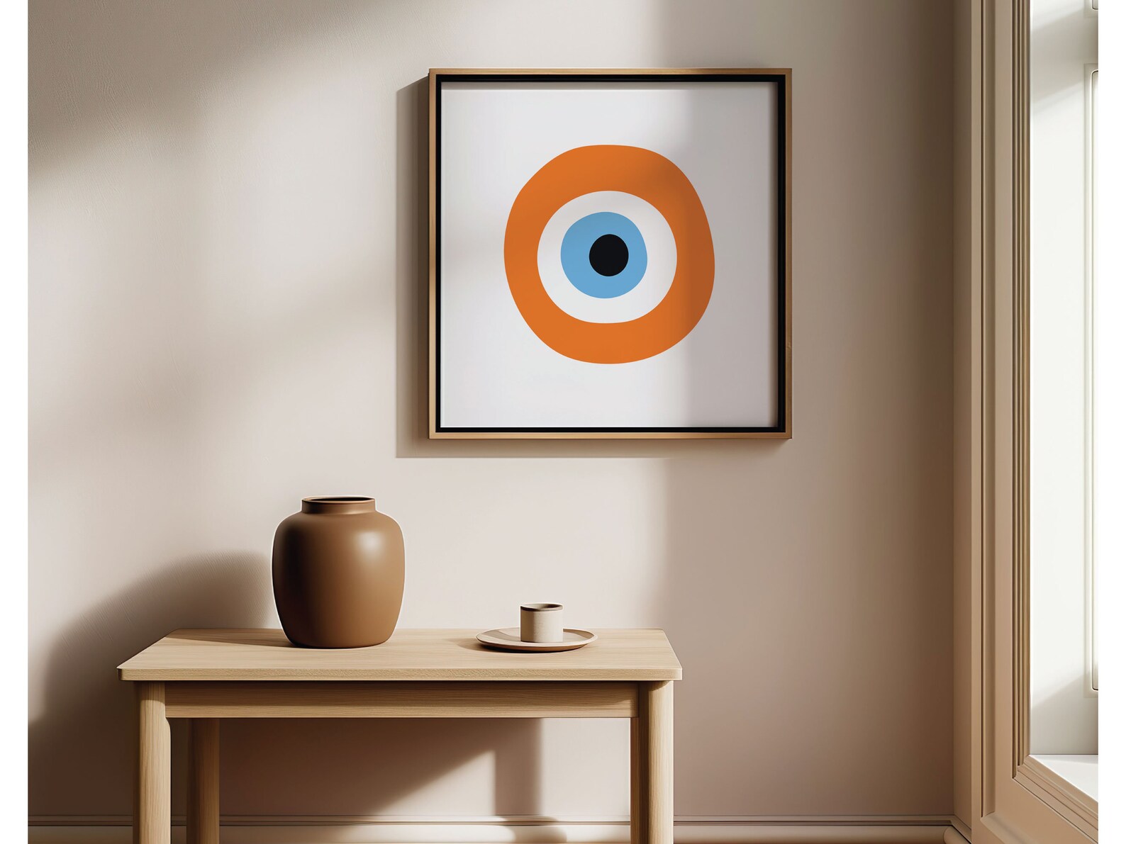 Orange Evil Eye Digital Print, Mati Art, Contemporary Wall Art ...