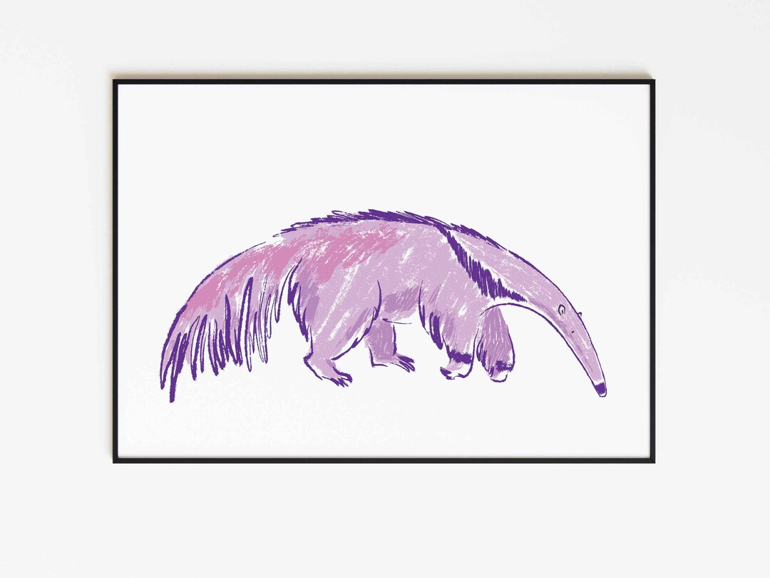Digital Anteater Print for Children's Bedroom / Nursery. Fun Modern ...