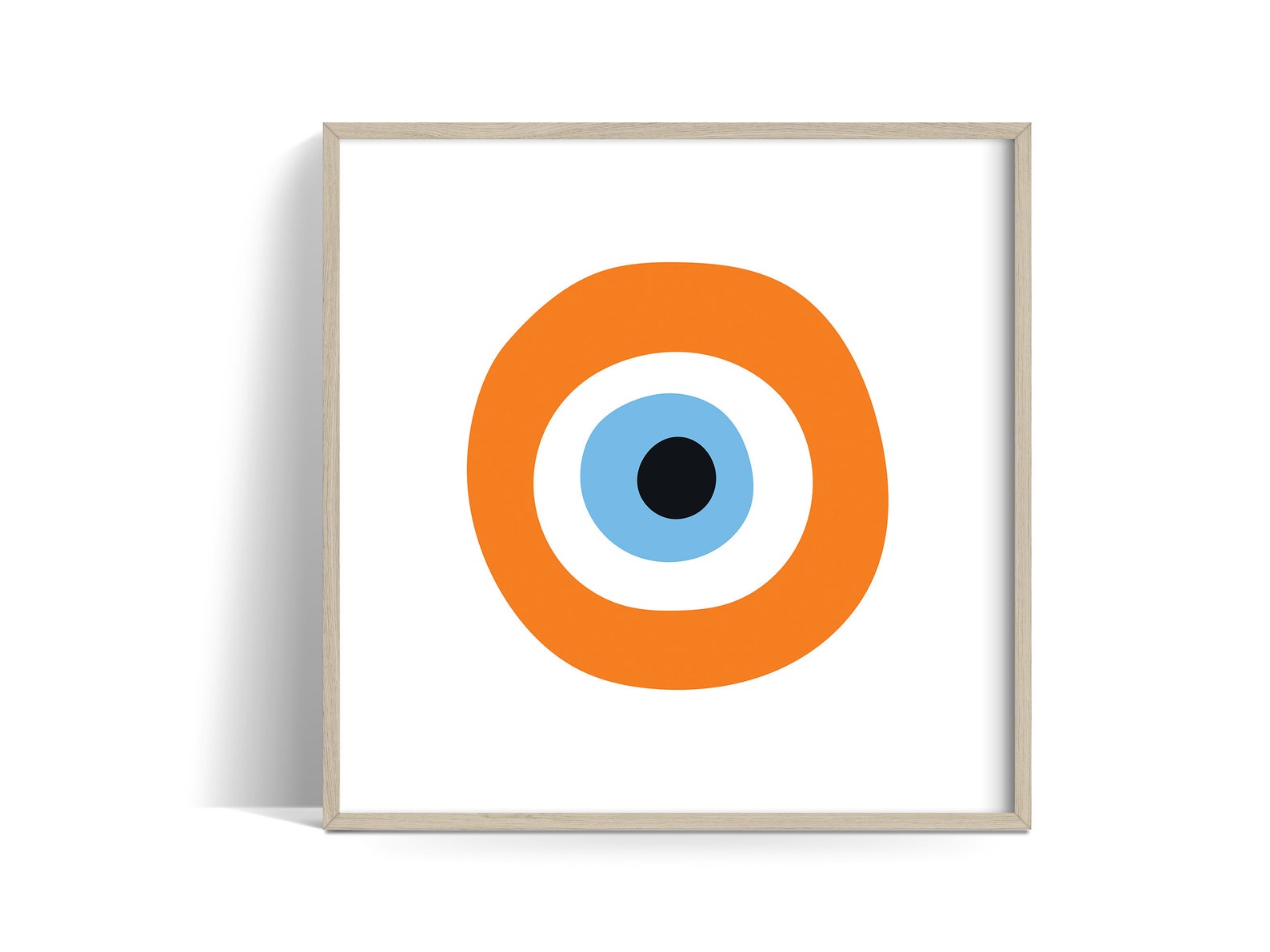Orange Evil Eye Digital Print, Mati Art, Contemporary Wall Art ...