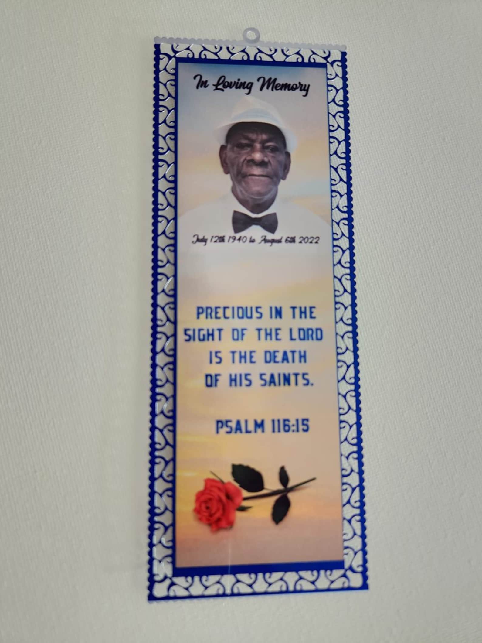 Personalized Memorial Bookmarks, Funeral Favors, Family Gifts and ...