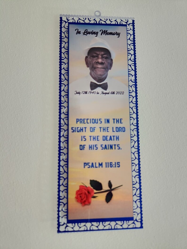Personalized Memorial Bookmarks, Funeral Favors, Family Gifts and ...