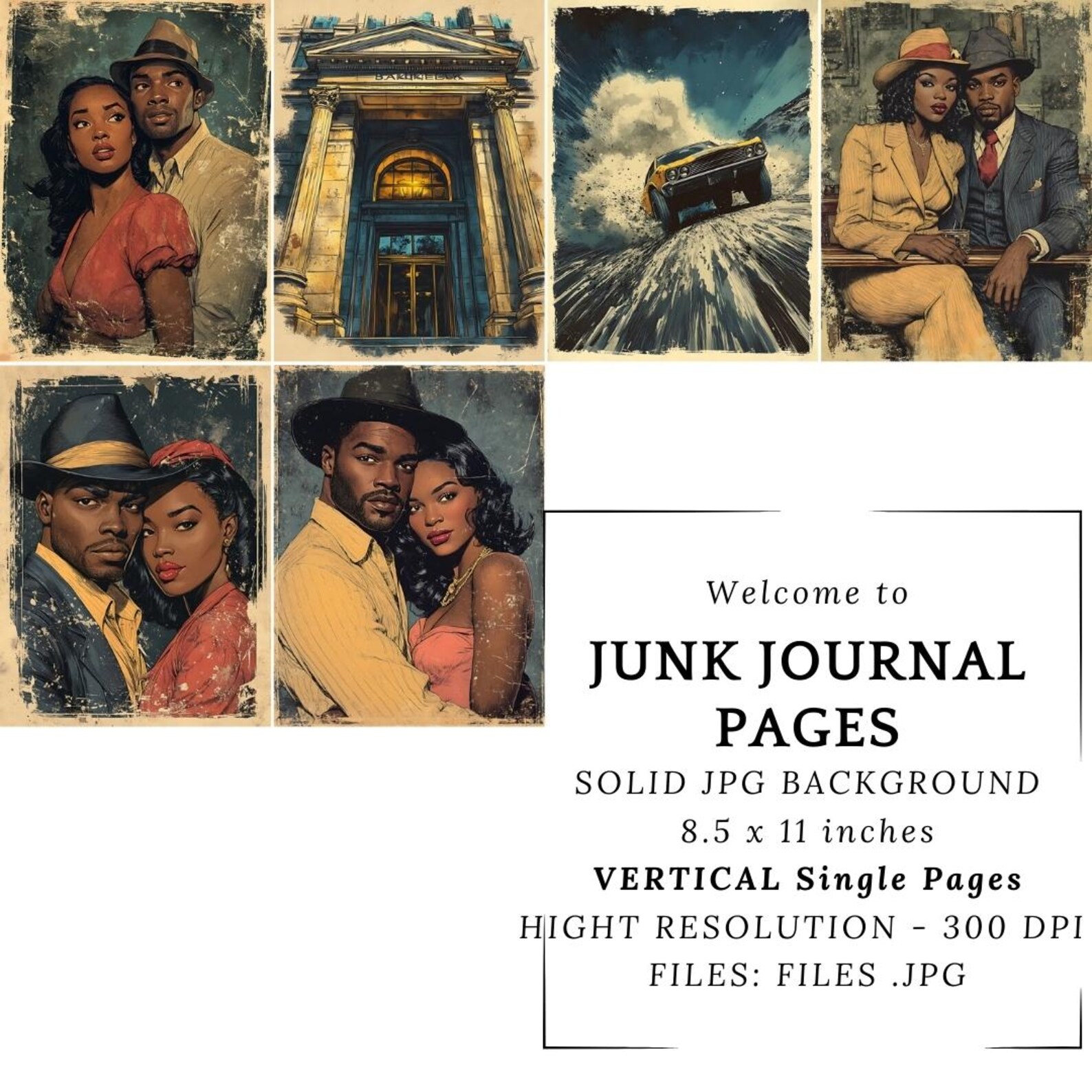 1930s Mystery Junk Journal Kit: African American Couple, Detective ...