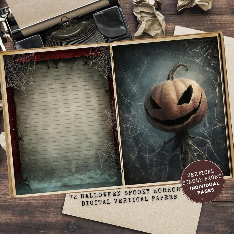 Goth Spooky Junk Journal: Creepy Printable Scrapbook Pages, Dark Horror ...