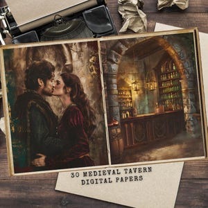 Medieval Tavern Junk Journal Kit Digital Paper, Vintage Fantasy Dragons ...