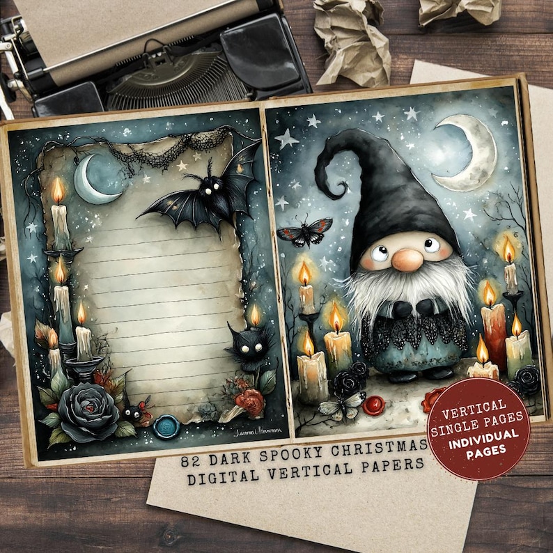 Spooky Christmas Junk Journal Pages: Gothic Creepy Ephemera for ...