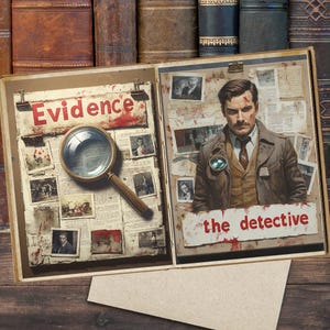 Detective Junk Journal Kit: Vintage Crime Scene Digital Paper (digital ...