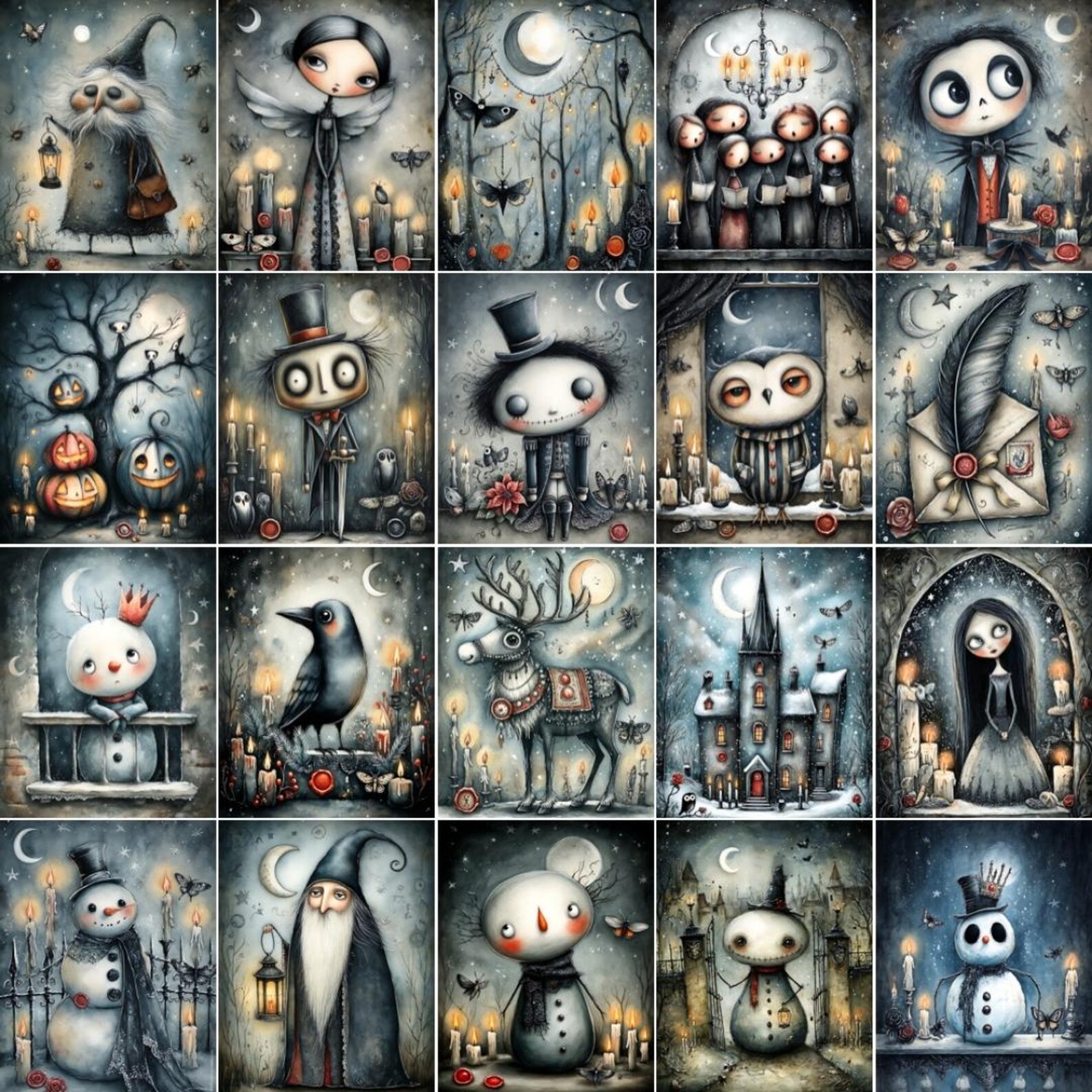 Spooky Christmas Junk Journal Pages: Gothic Creepy Ephemera for ...