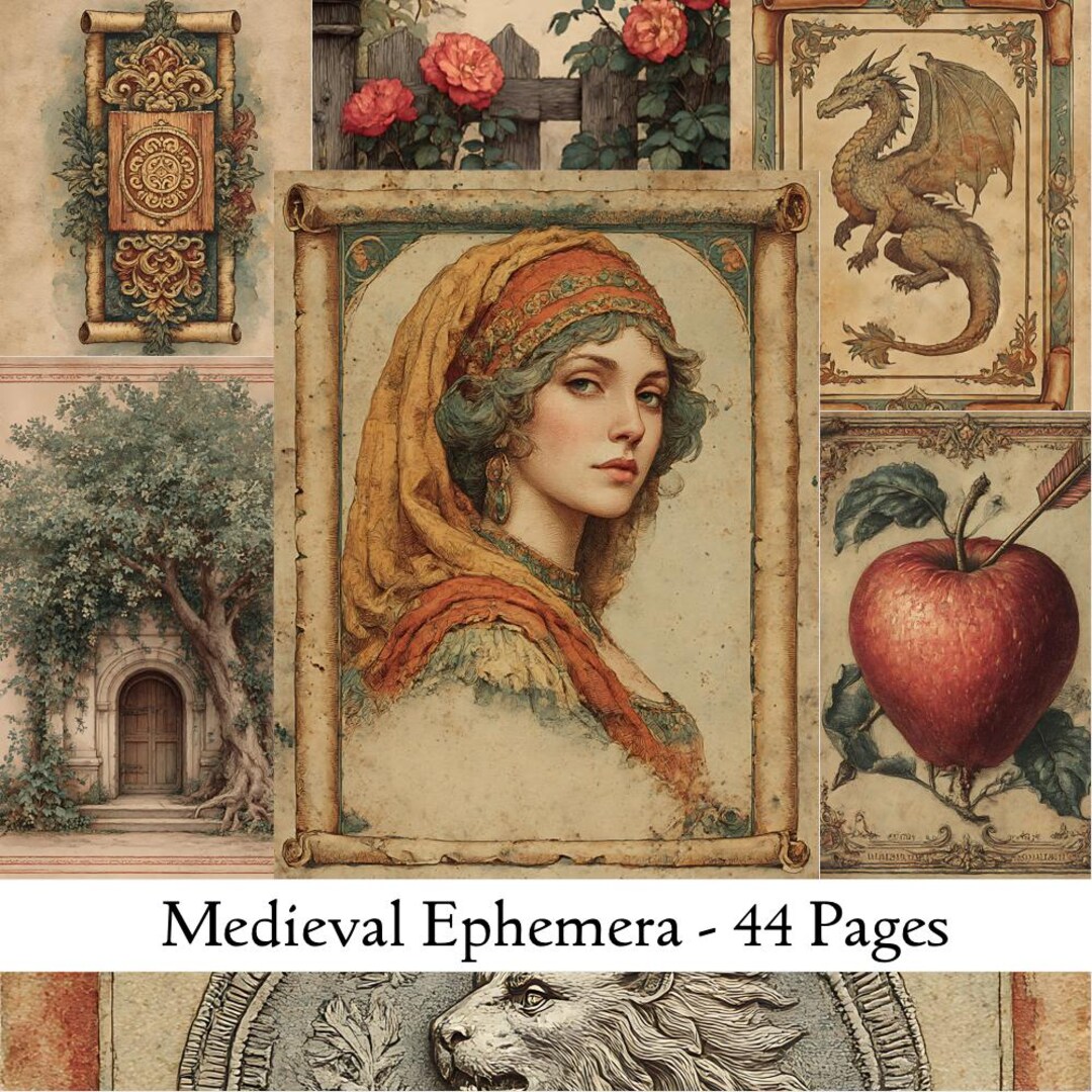 Medieval Junk Journal Kit: Rustic Fantasy Ephemera, Middle Ages ...