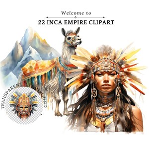 Inca Empire Clipart PNG: Watercolor Peruvian Designs (digital Download ...