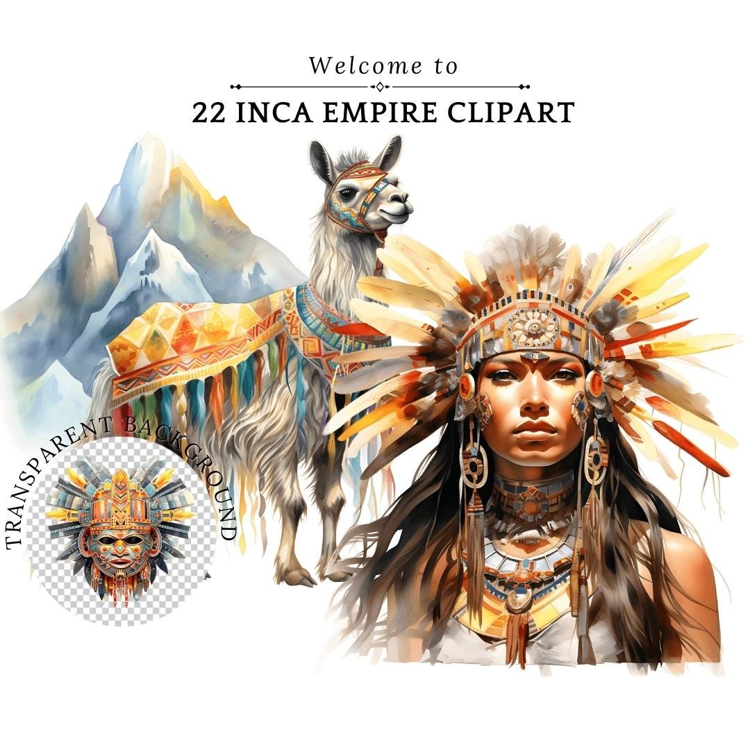 Inca Empire clipart png, Digital Watercolor Illustration Of ancient pre ...