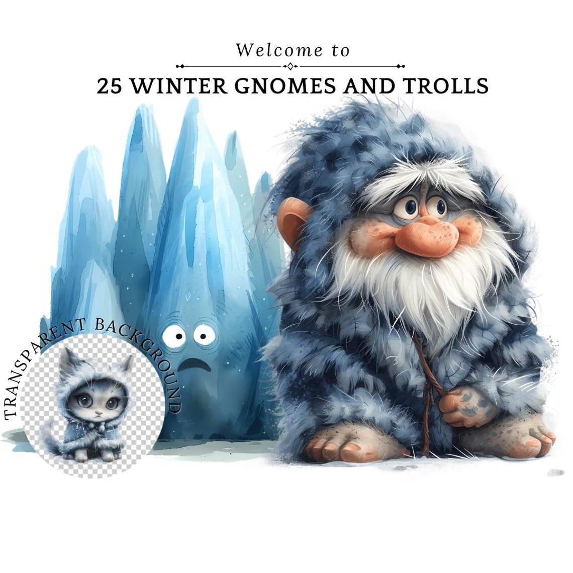 Winter Gnome Clipart PNG: Nordic Troll Illustration Transparent ...