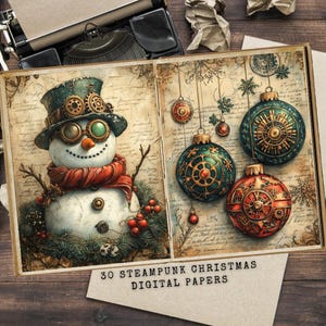 Steampunk Christmas Junk Journal Pages: Vintage Holiday Kit (digital ...