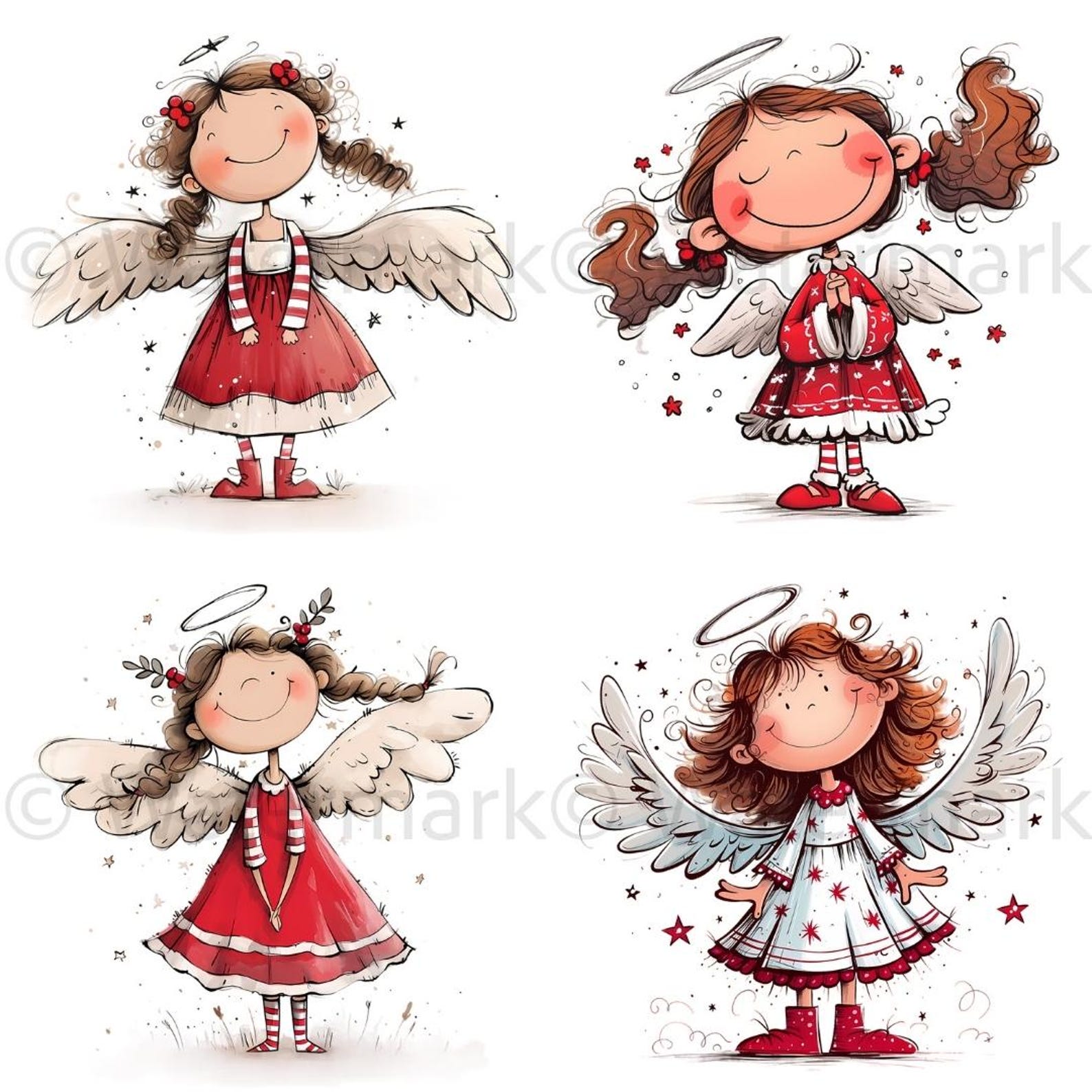 Cute Angel Clipart PNG Instant Download Commercial Use Cute Little ...