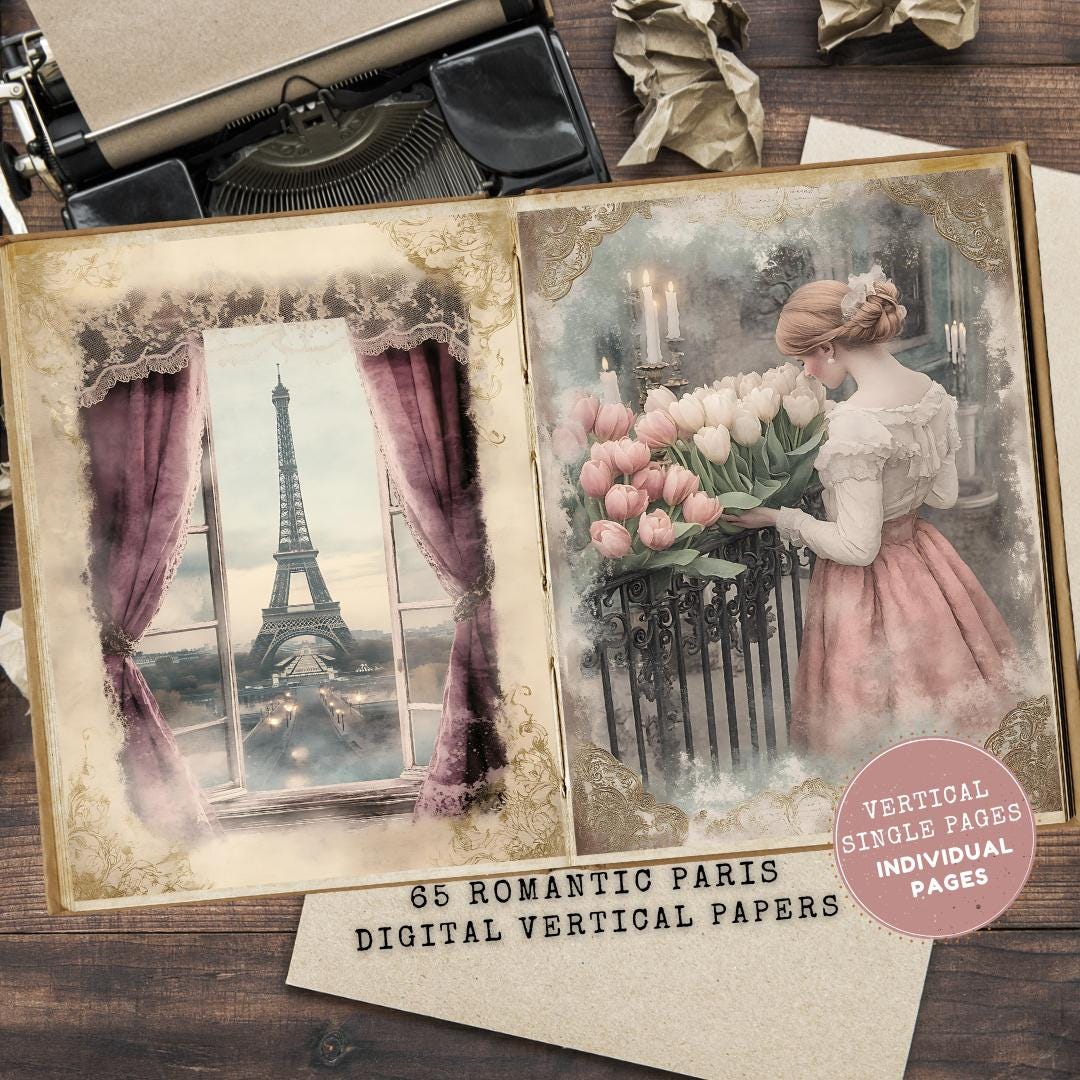 Romantic Paris Junk Journal: French Vintage Printable Pages (full ...