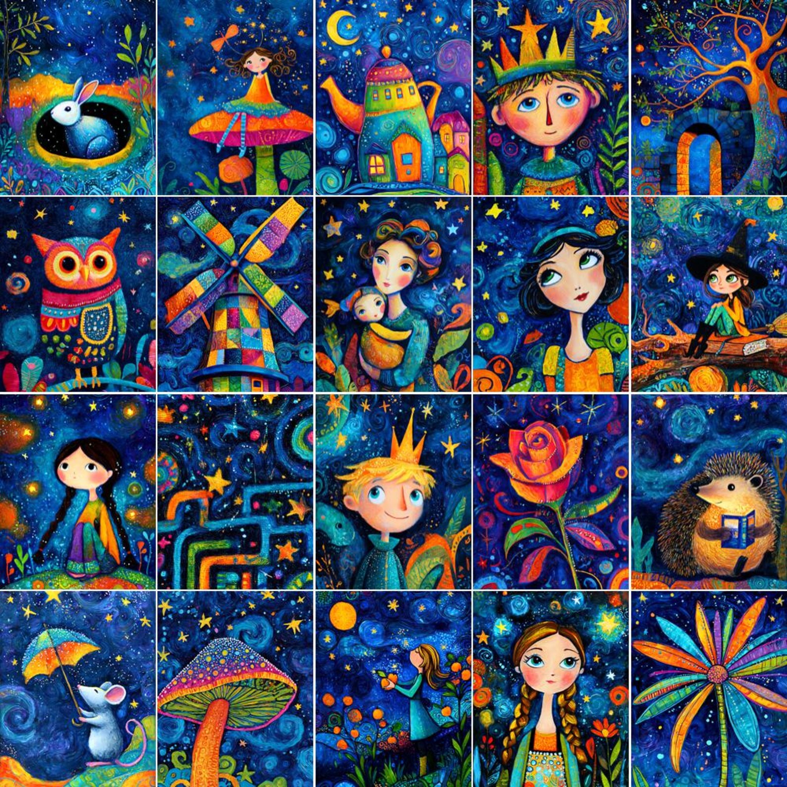 Whimsical Colorful Junk Journal Papers: Mixed Media Collage (digital ...