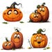 Halloween Pumpkins Clipart: Spooky Costume Pumpkins (PNG Digital ...