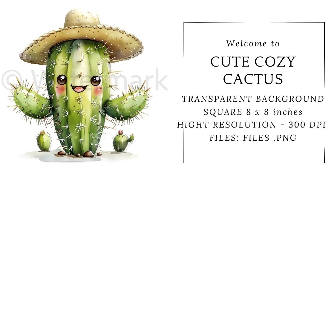 Cute Watercolor Cactus Clipart Desert Mexican Cactus Clipart PNG Files ...
