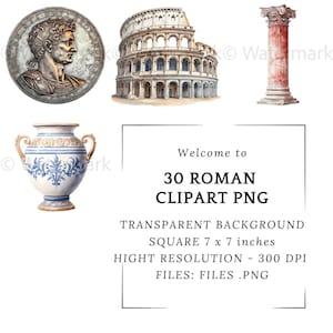 Roman Empire Clipart PNG, Digital Watercolor Illustration of Ancient ...
