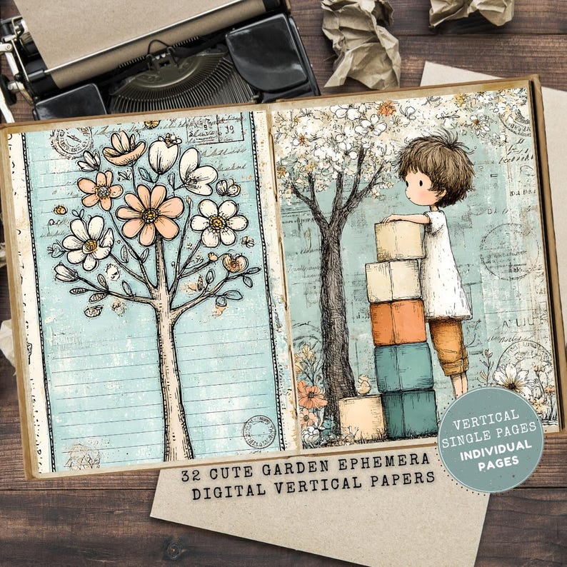 Garden Girls Ephemera: Junk Journal Pages, Scrapbook Kit (digital ...