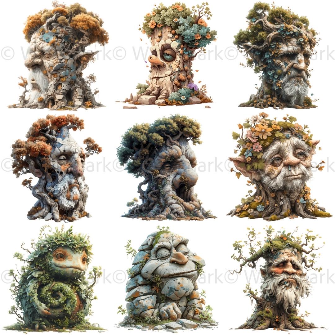 Whimsical Forest Elder Ent Troll PNG Clipart, Detailed Moss-covered ...