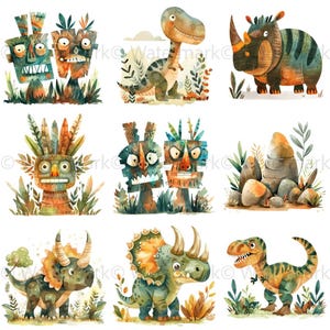 Cute Dinosaur Clipart PNG, Hand Drawn Watercolor T Rex Illustration for ...