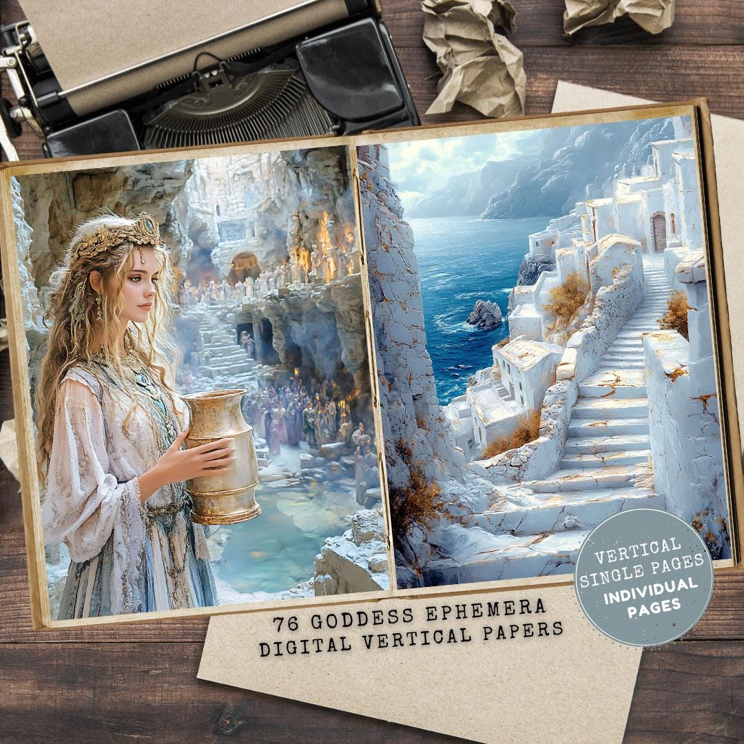 Greek Junk Journal Pages: Goddess Ephemera for Crafts, Full Pages ...