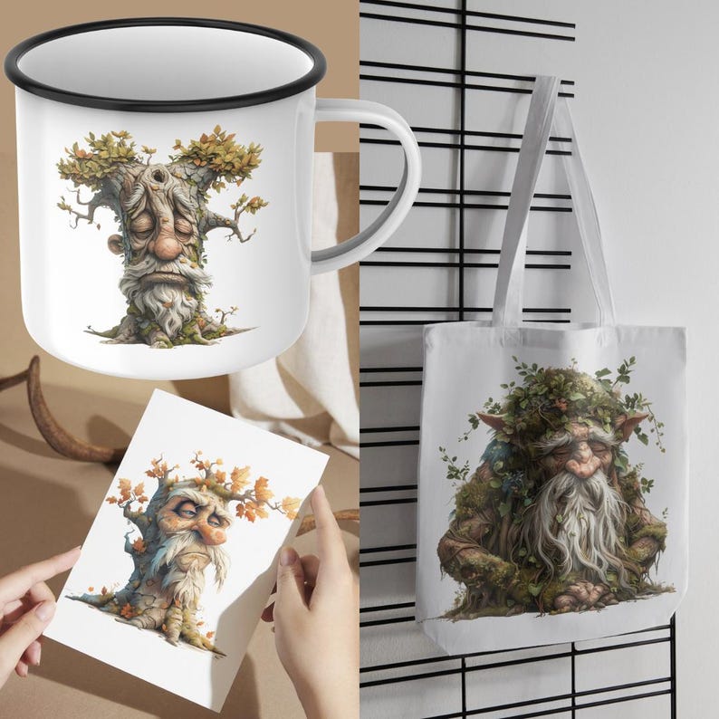 Forest Elder Ent Troll Clipart: Whimsical Moss-covered PNG (digital ...