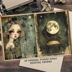 Surrealism Digital Paper: Fantasy Landscape Junk Journal, Surreal ...
