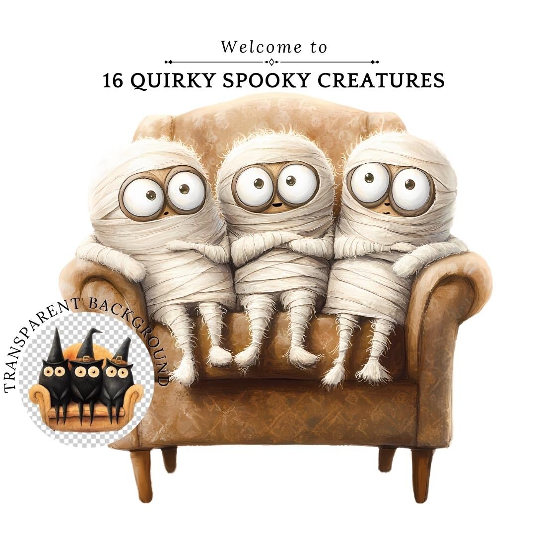 Spooky Mummy Clipart: Quirky Halloween Characters PNG Transparent ...
