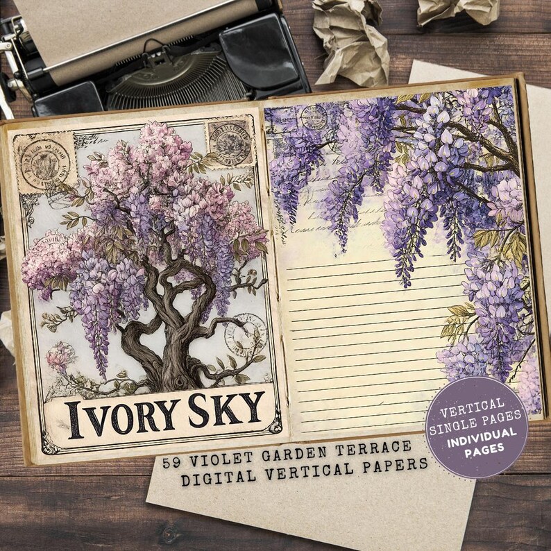 Violet Garden Junk Journal Kit: Printable Scrapbooking Ephemera ...