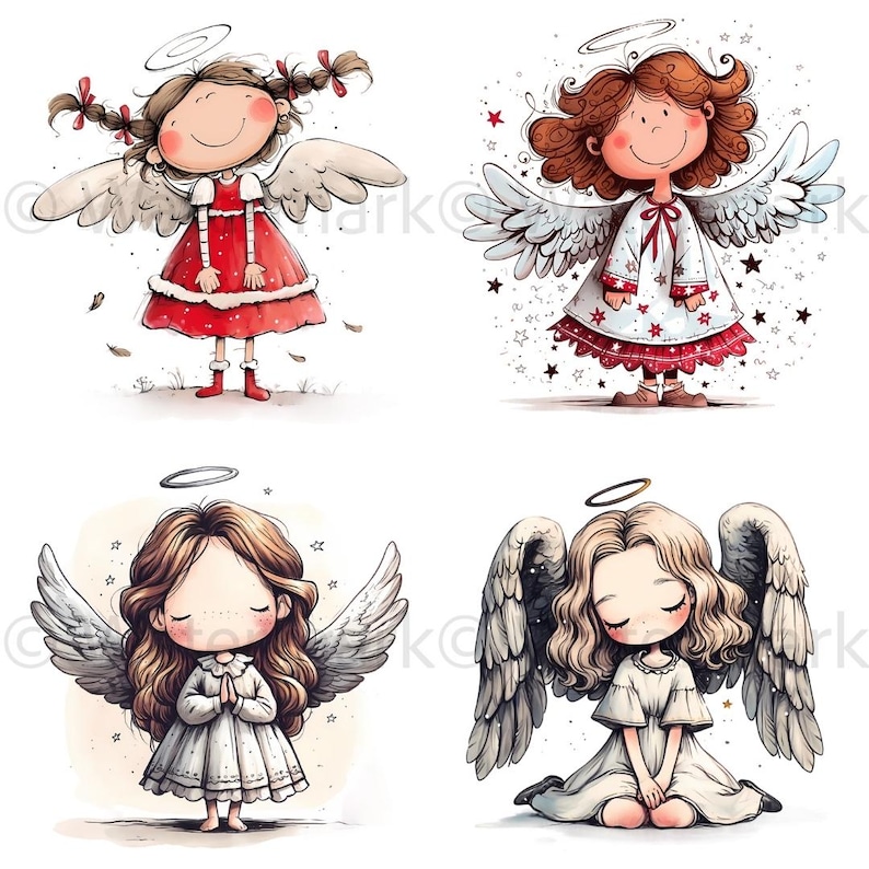 Cute Angel Clipart PNG, Printable Baby Angels (digital Download) - Etsy
