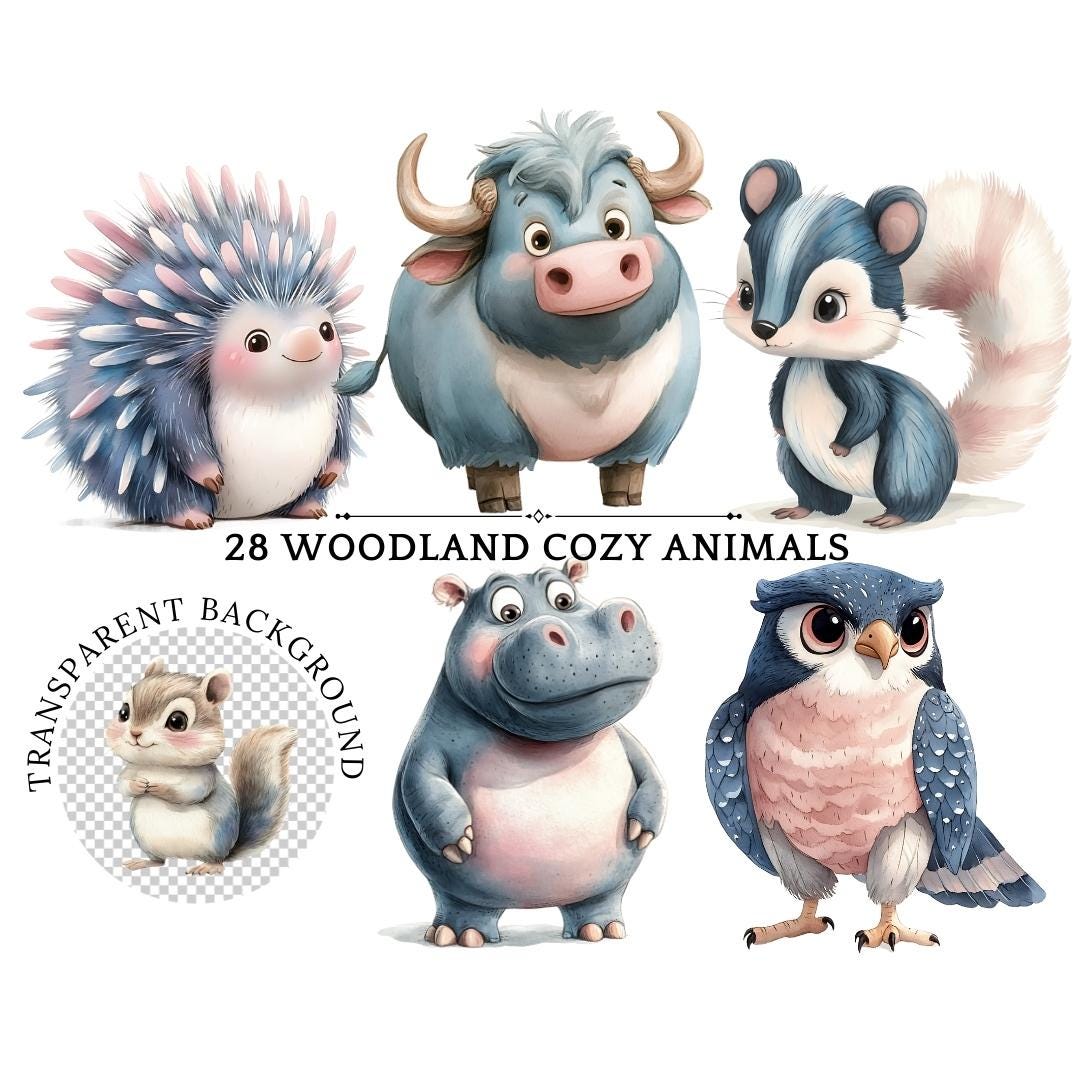 Watercolor Forest Animal Clipart | Watercolor Woodland Animals Clipart ...