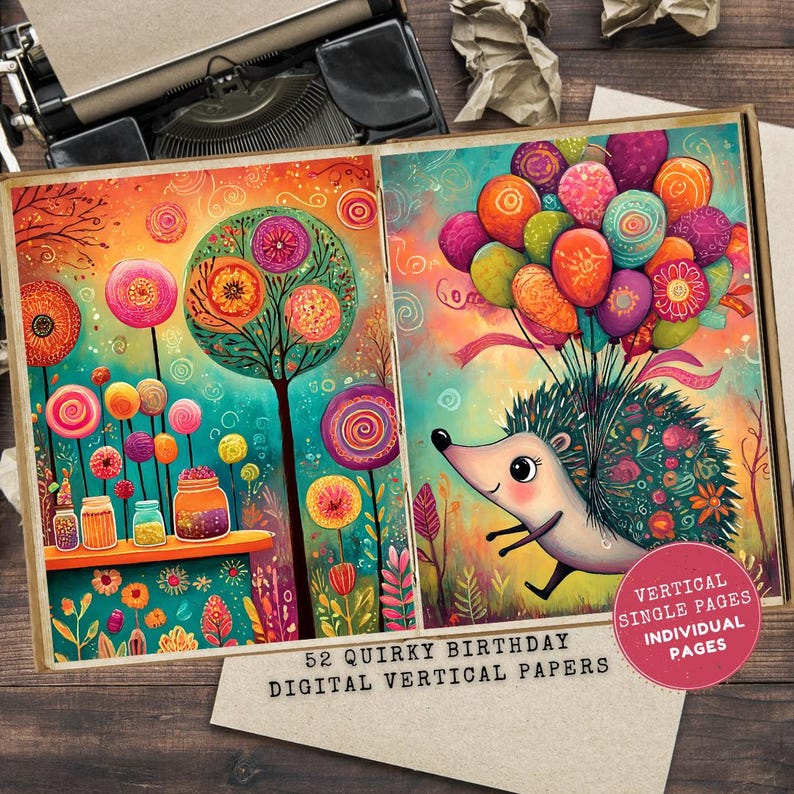 Quirky Birthday Junk Journal Pages: Colorful Ephemera for Celebrations ...