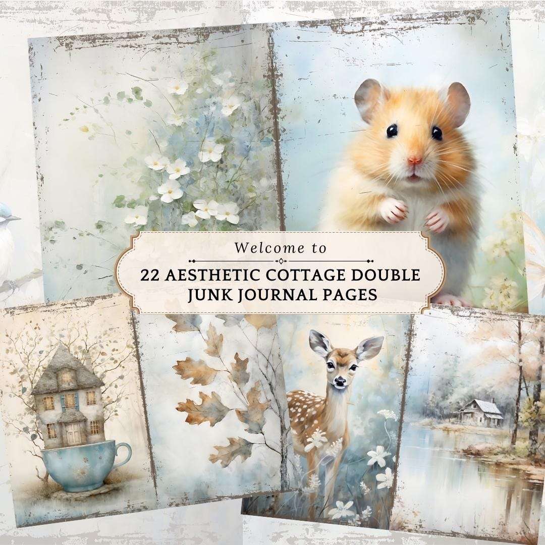 Cottagecore Junk Journal Paper: Watercolor Nature Illustrations ...