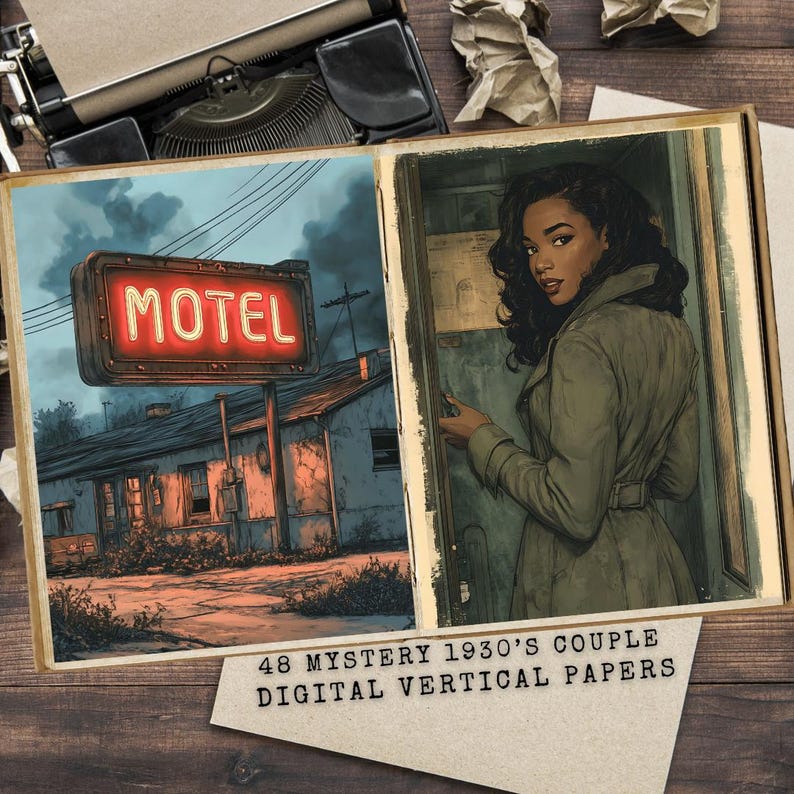 1930s Mystery Junk Journal Kit: African American Couple, Detective ...
