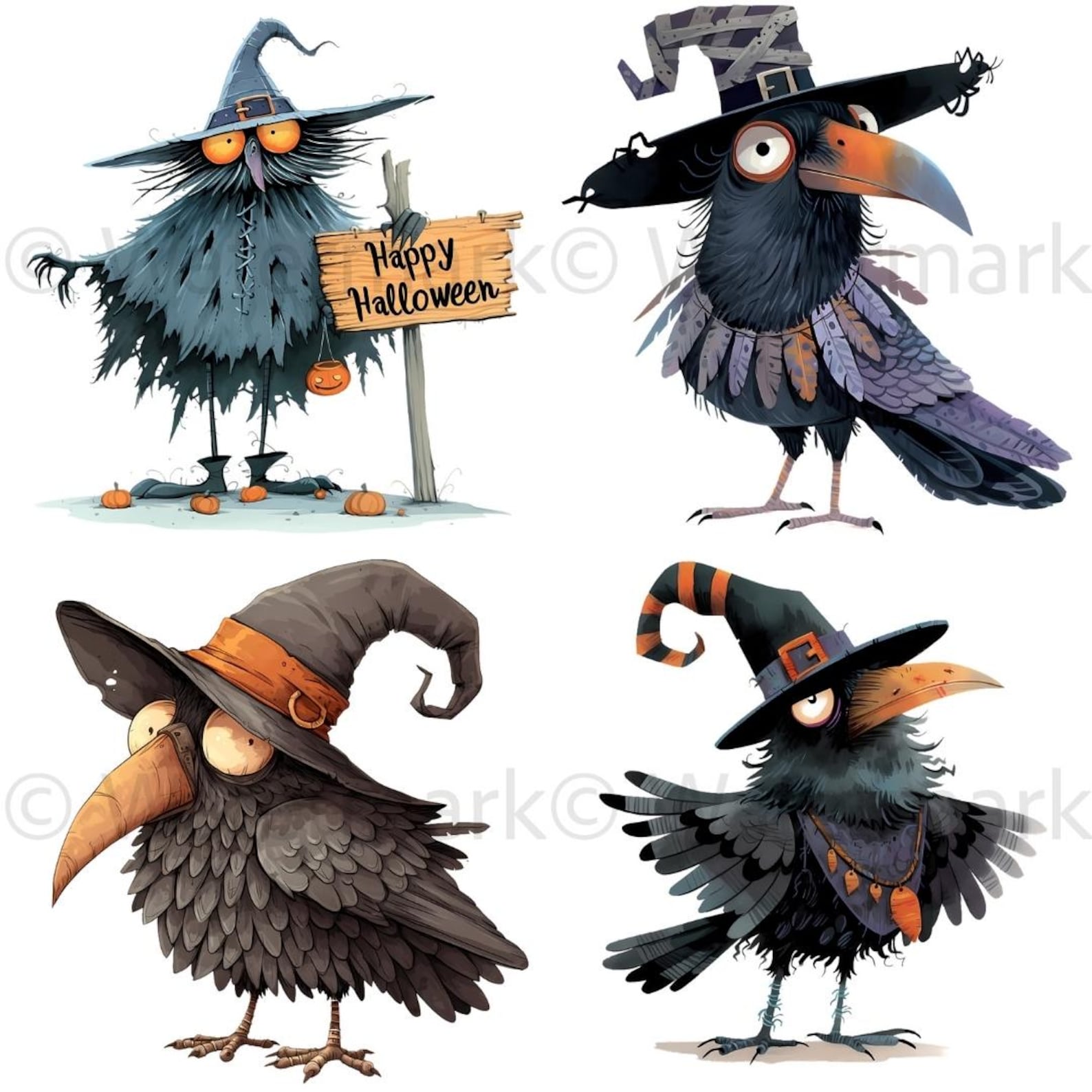 Halloween Birds Clipart, Birds in Costumes, Halloween Birds Clip Art ...