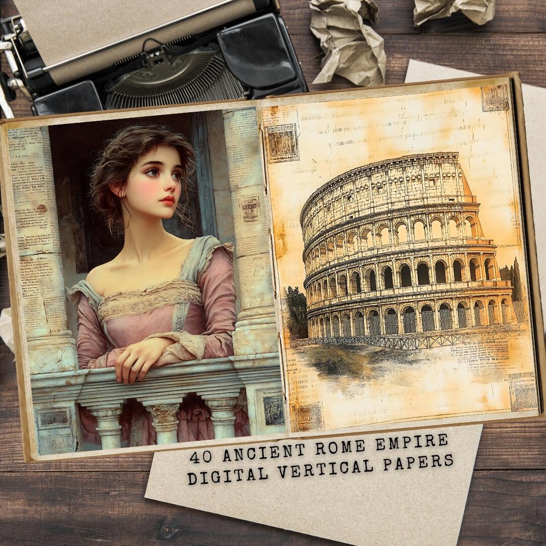 Ancient Rome Junk Journal Kit, Printable Digital Pages for Scrapbooking ...