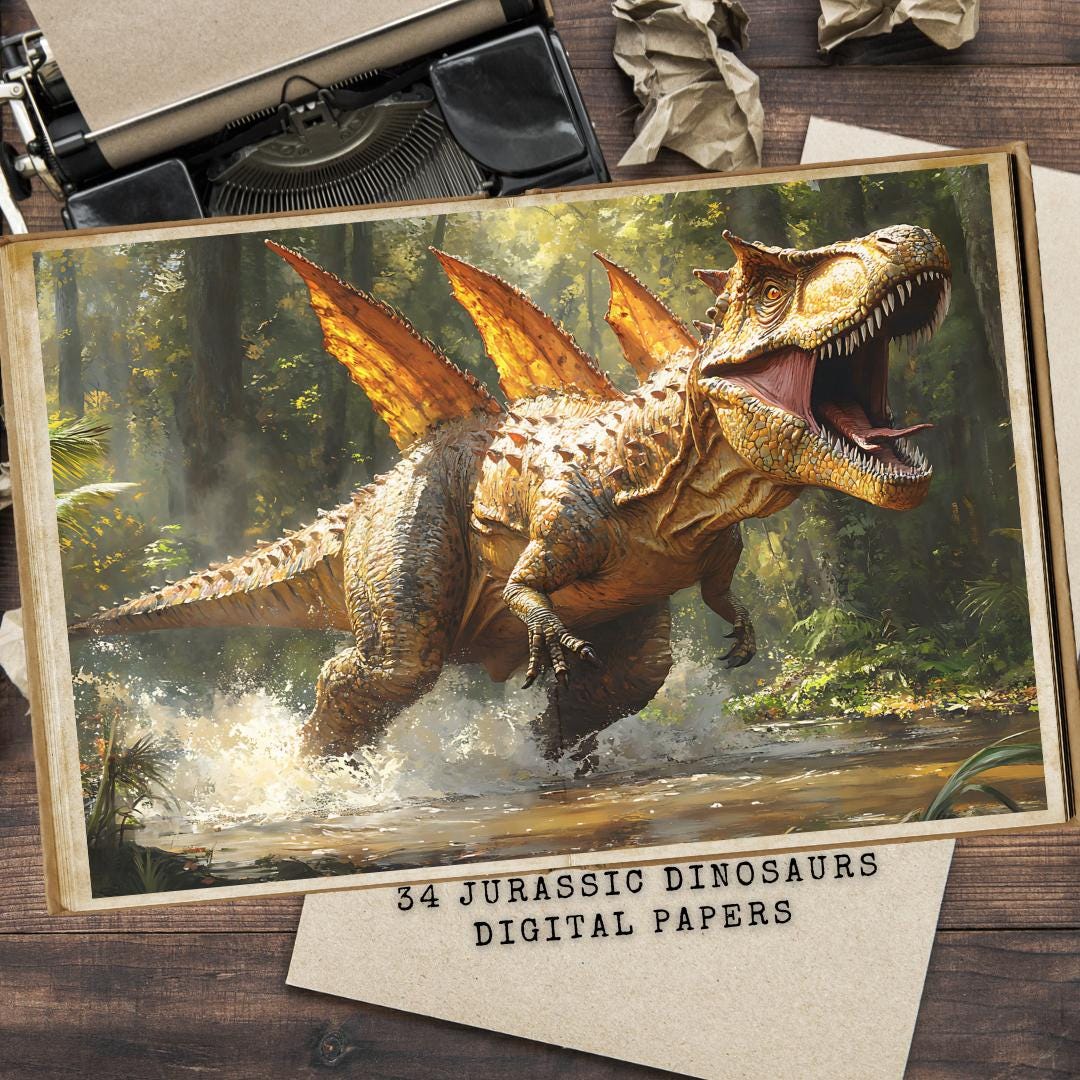 Dinosaur Junk Journal Kit - Vintage Ephemera - Printable Scrapbook ...