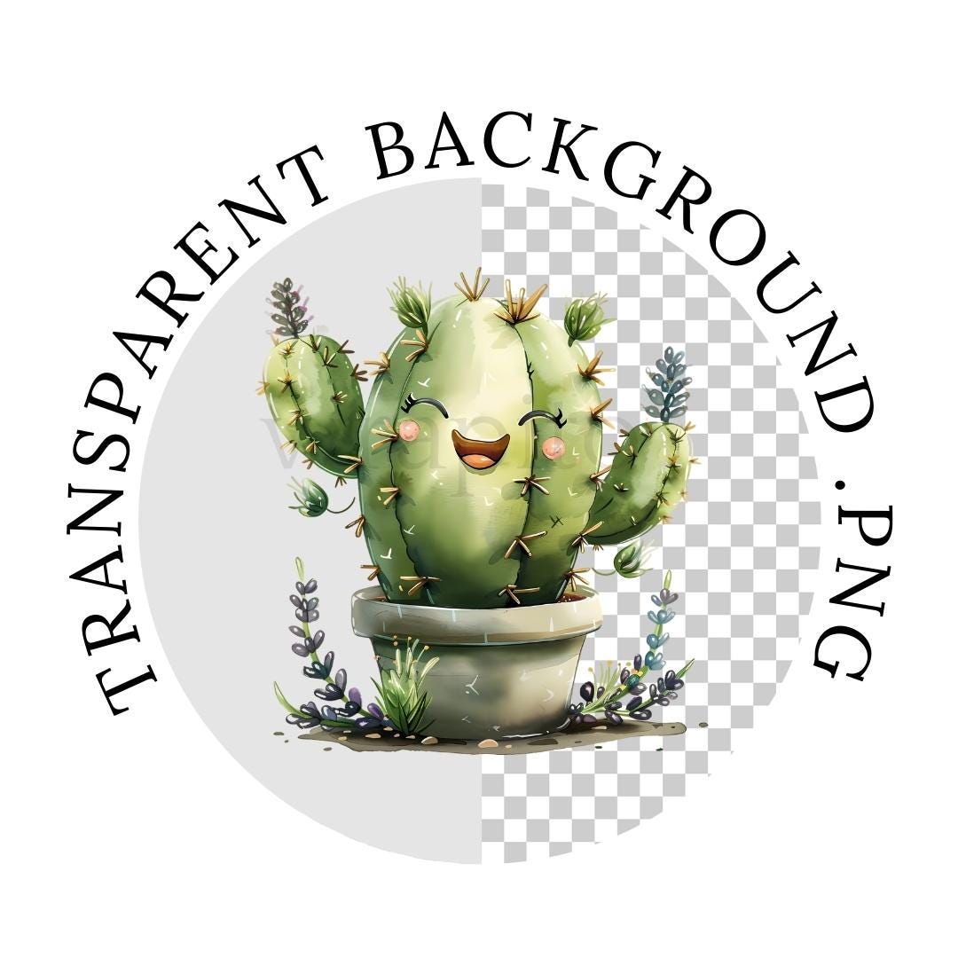 Cute Watercolor Cactus Clipart Desert Mexican Cactus Clipart PNG Files ...