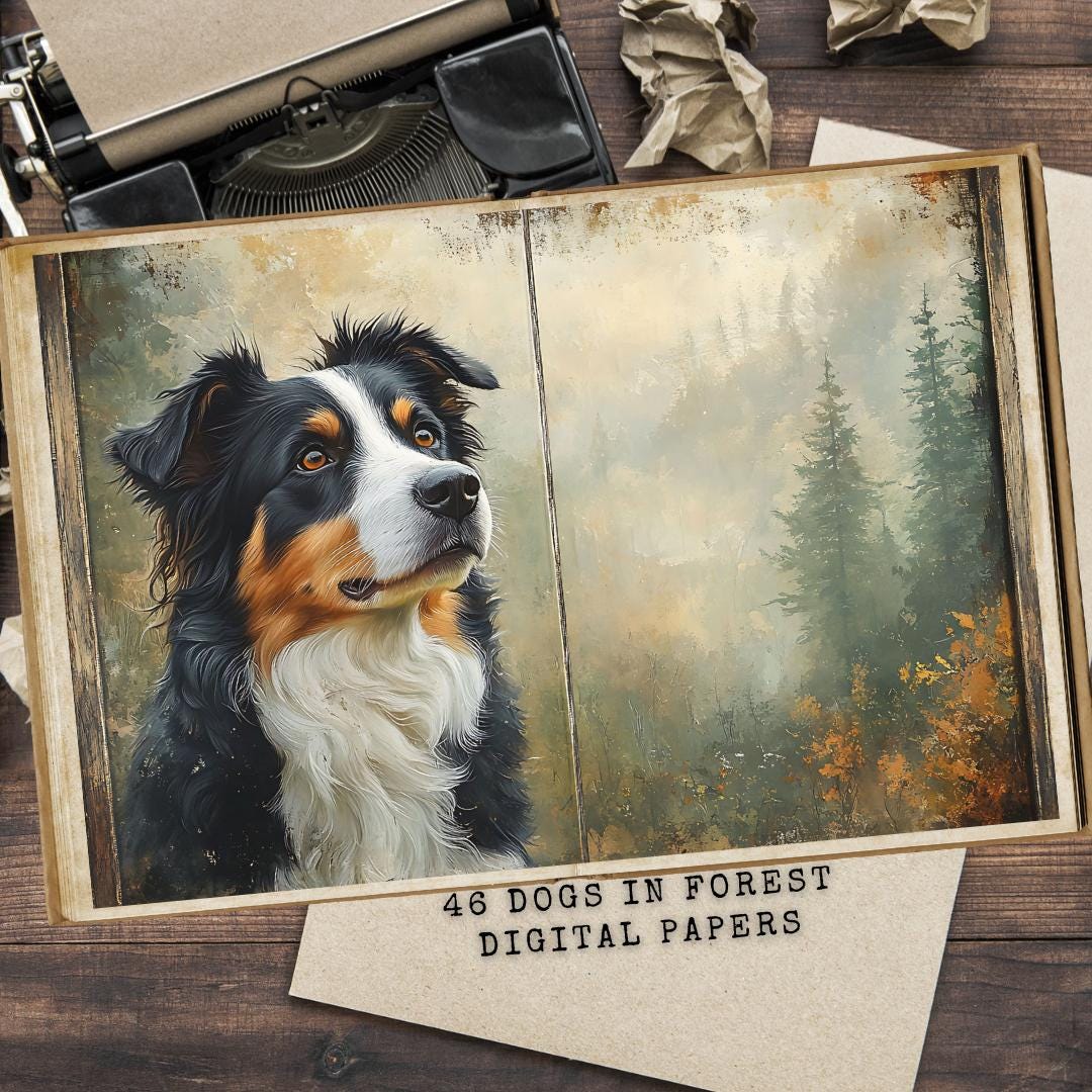 Dog Junk Journal Kit - Vintage Scrapbook Papers - Puppy Ephemera ...