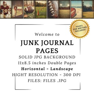 American Football Junk Journal Pages: Vintage Grunge Textures ...