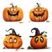 Halloween Pumpkins Clipart: Spooky Costume Pumpkins (PNG Digital ...