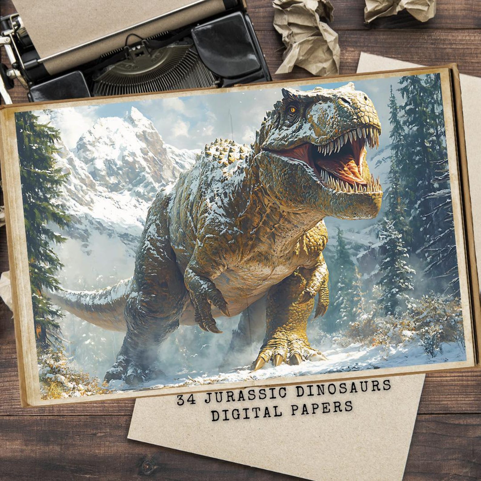 Dinosaur Junk Journal Kit: Vintage Jurassic Ephemera (digital Download ...